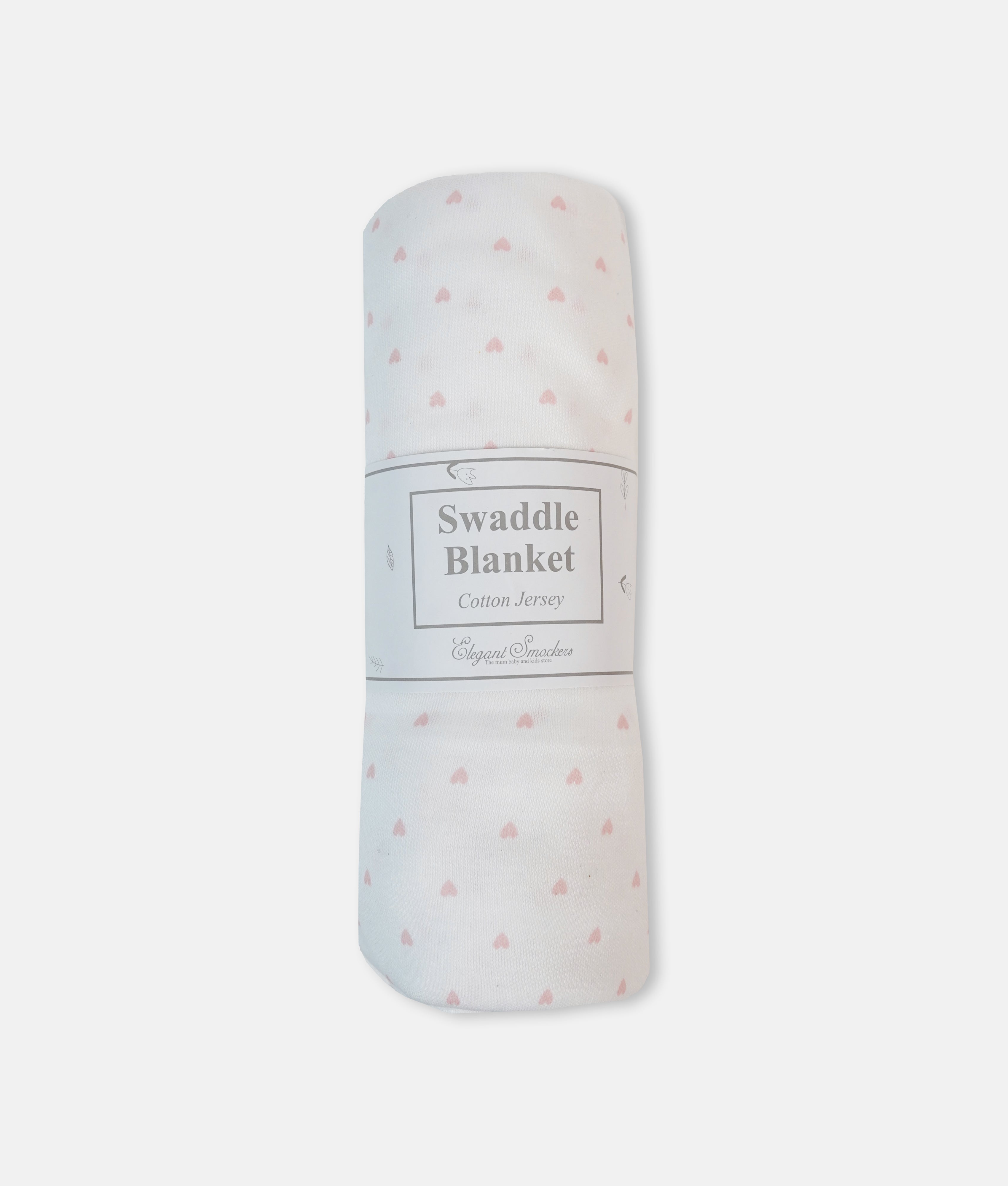 Baby Swaddling Blanket - Dusty Pink Hearts – Elegant Smockers LK