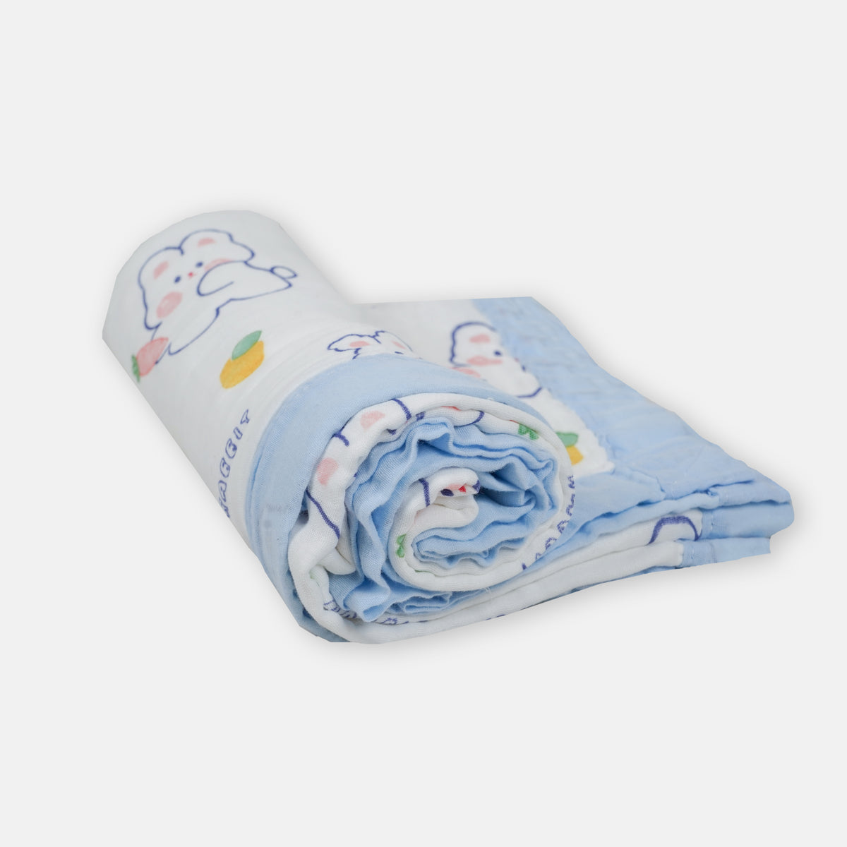 Muslin Cotton 6 Layered Blanket - Carrot Hugged Bunny - Blue | Shop ...